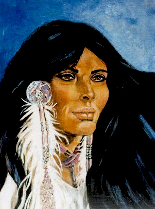 Native American Woman Painting by Nancy Rucker