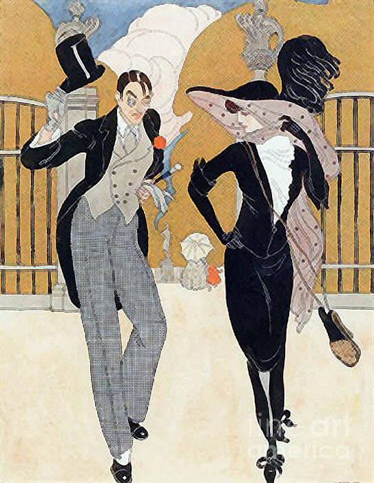 Elegant Par by Gerda Wegener Drawing by Arkitekta Art